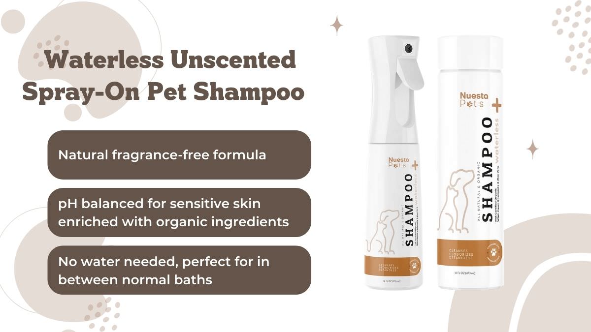 Unscented Waterless Spray-On Pet Shampoo | Nuesta Pets