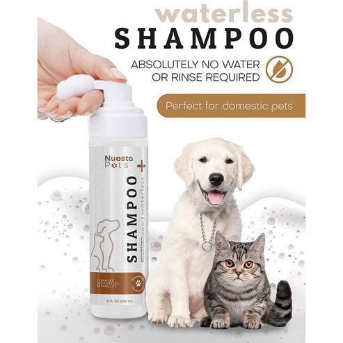 Waterless No Rinse Foaming Dog & Cat Shampoo | Nuesta Pets