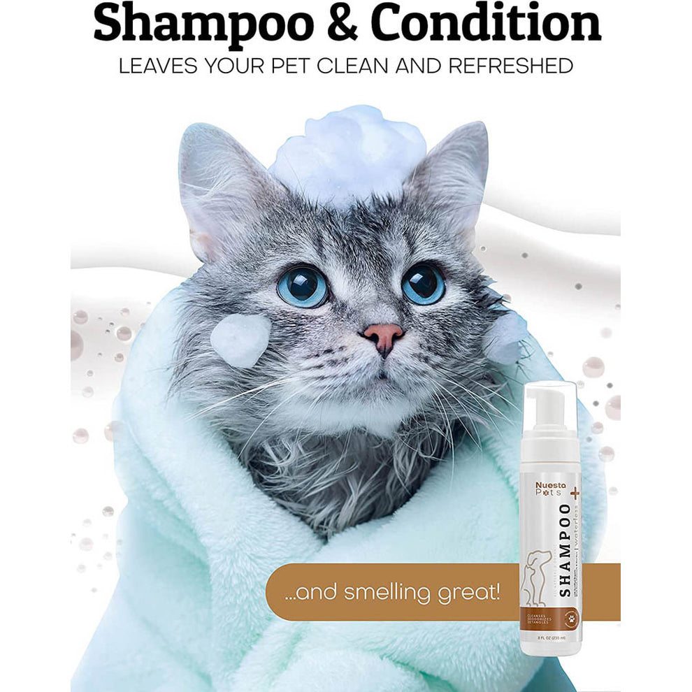 Waterless No Rinse Foaming Dog & Cat Shampoo | Nuesta Pets