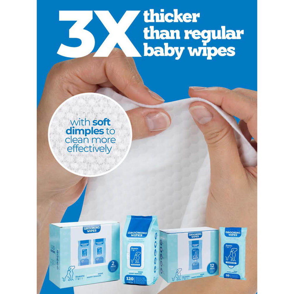 Nuesta Pets Hypoallergenic Pet Wipes - Safe Grooming for Dogs & Cats