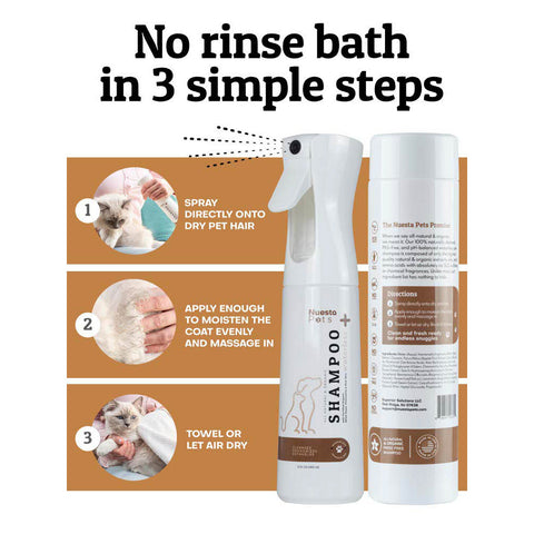 Unscented Waterless Spray-On Pet Shampoo | Nuesta Pets